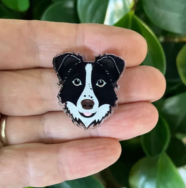Border Collie Pin Made in Australia from recycled Acrylic, Smyle Desig ...