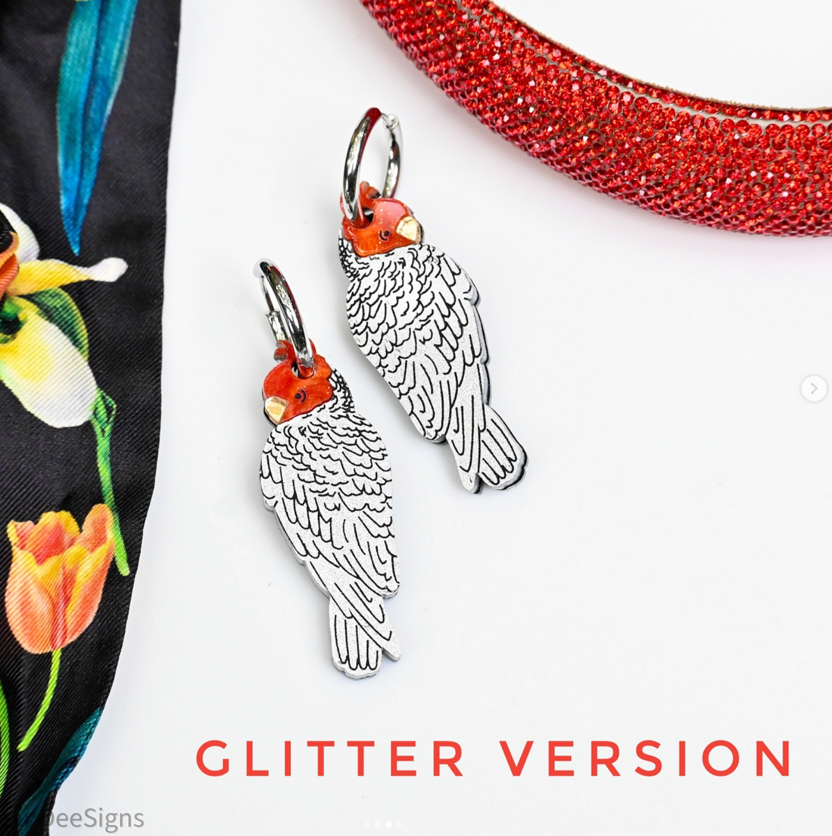 Cockatoo Gang Gang, Gavin Fine Glitter version - HOOPS, Lunar Deesigns ...