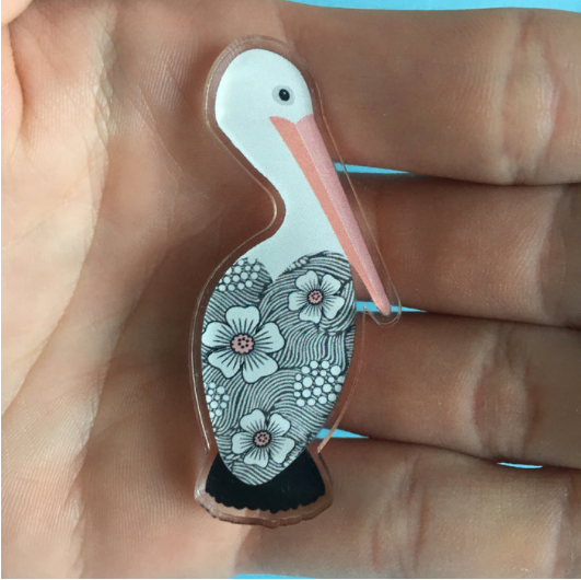 Pelican Pin Made in Australia from recycled Acrylic, Smyle Designs ...