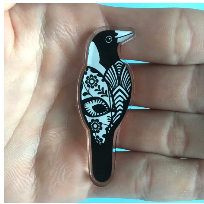 Magpie Smyle-Pin Made in Australia from recycled acrylic, Smyle Design ...