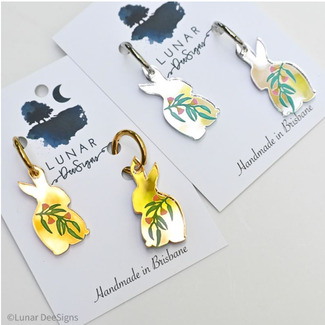 Bunny, Brian GOLD MIRROR HOOPS, Lunar Deesigns – Rocklily Wombats