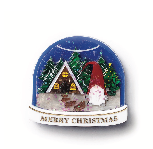 Tomte Snowglobe Brooch By Martini Slippers – Rocklily Wombats